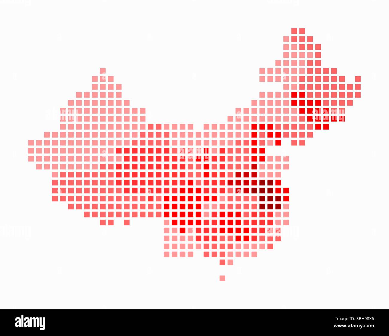 China dotted map. Digital style map of the country on white background ...