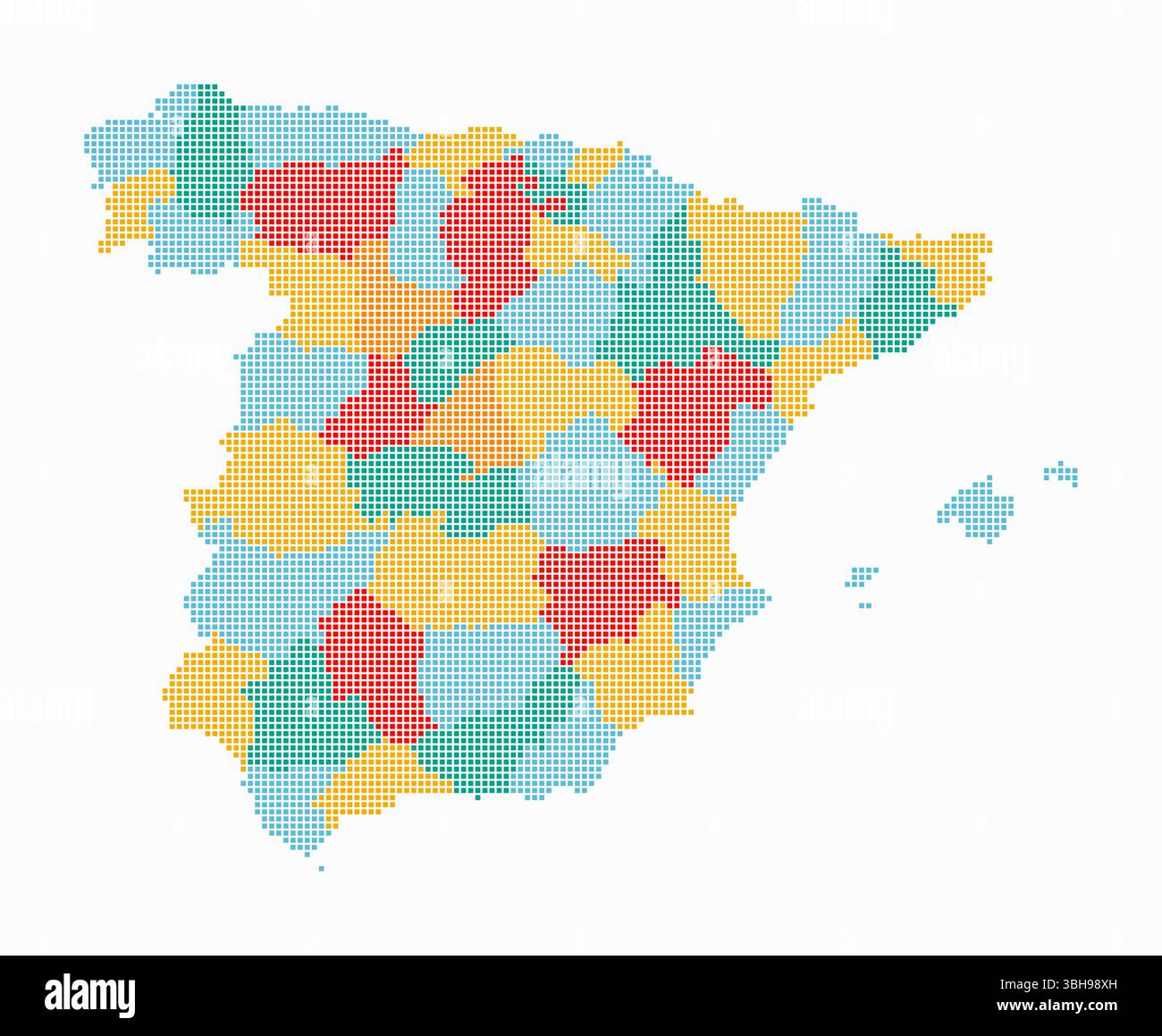 Map of spain region dotted Cut Out Stock Images & Pictures - Alamy