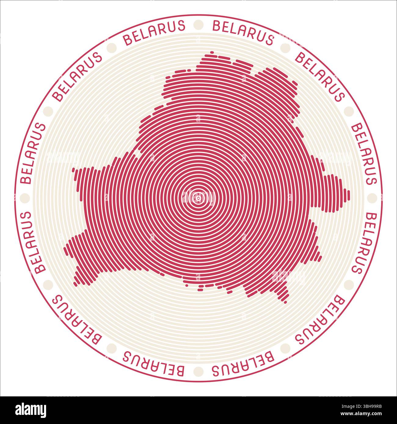 Belarus round logo design. Country shape build of rings. Belarus text ...