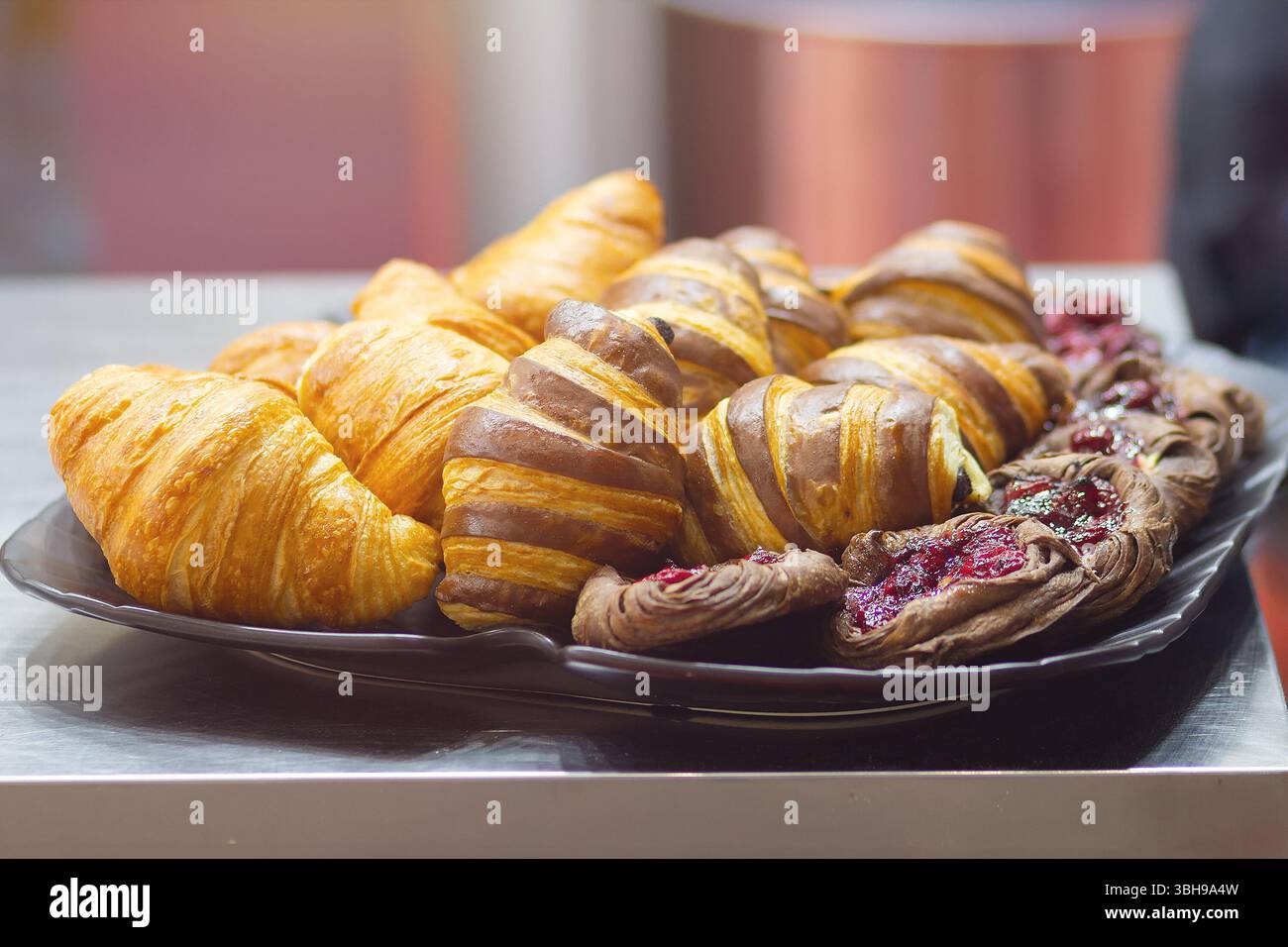 Warm crispy flaky croissant hi-res stock photography and images - Alamy