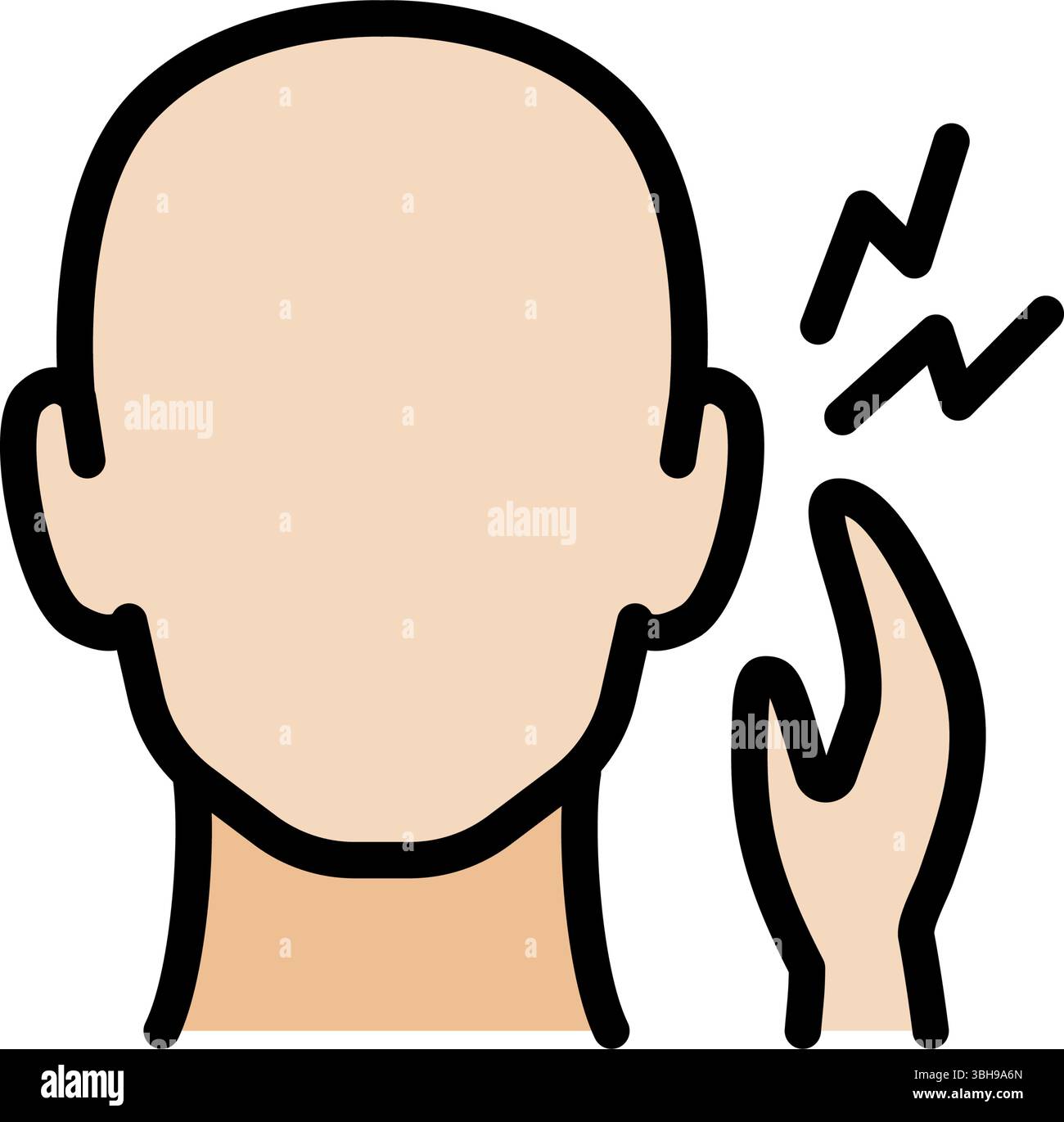 Ear infection color icon. Acute ear pain sign. Otitis symptom ...