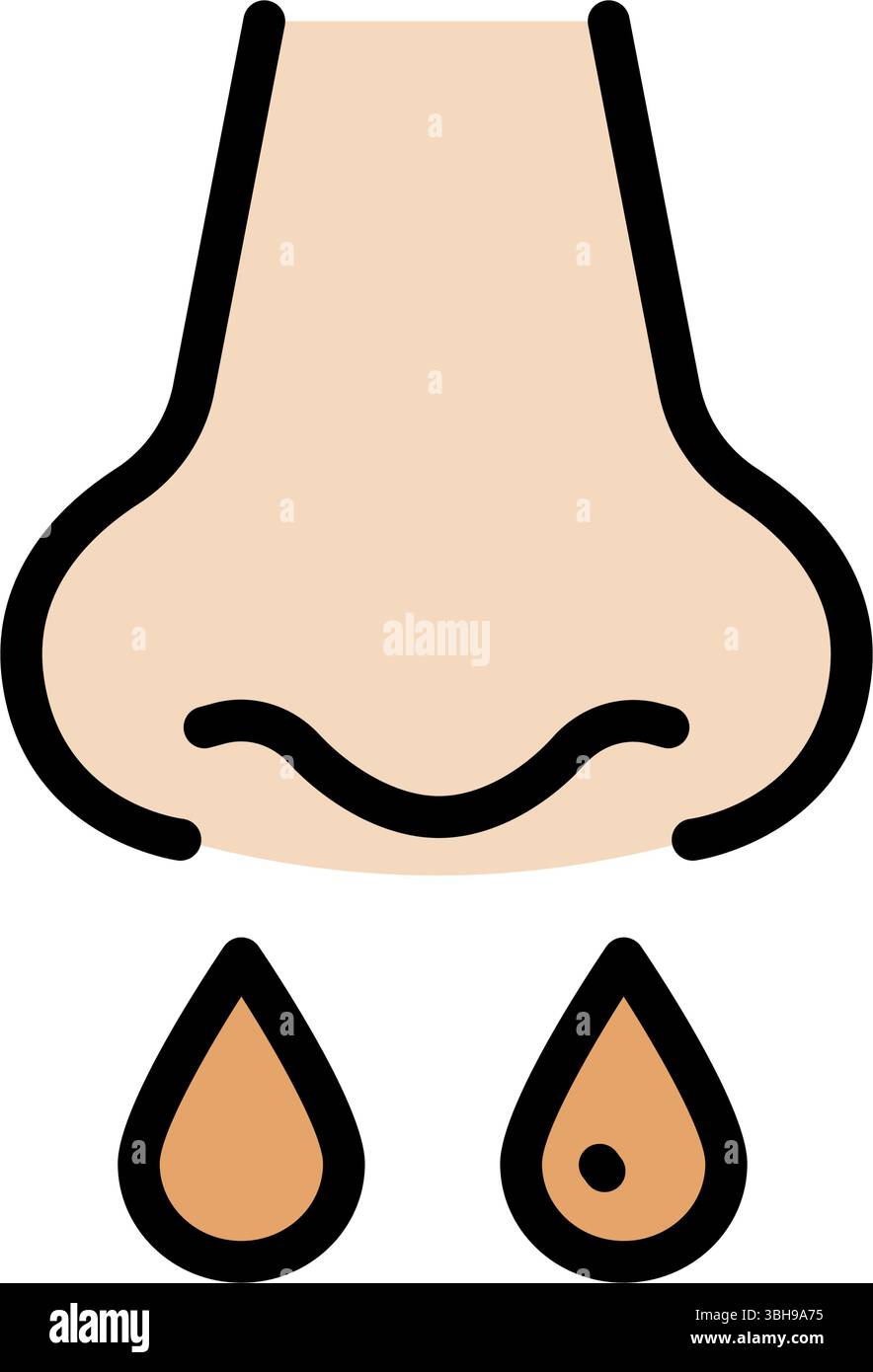 Runny Nose Color Icon. Sinusitis Symptom, Snot, Allergy or Cold ...