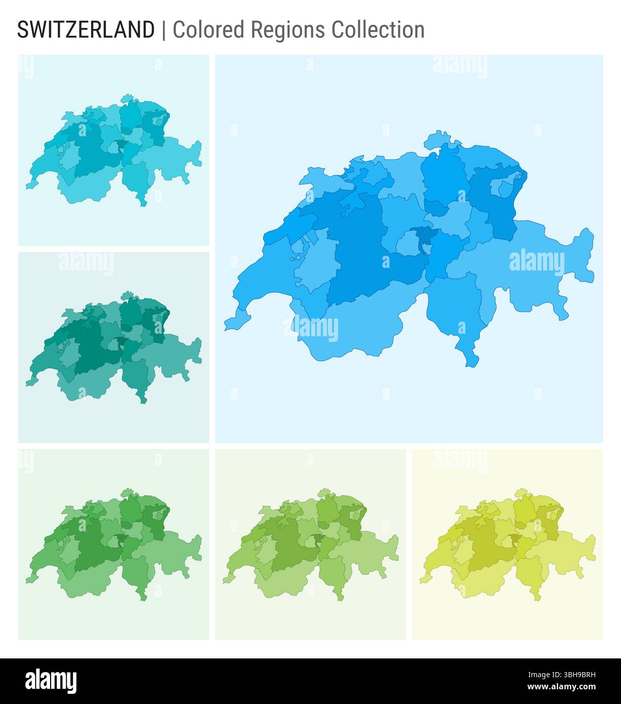 Map of swiss cantons hi-res stock photography and images - Alamy
