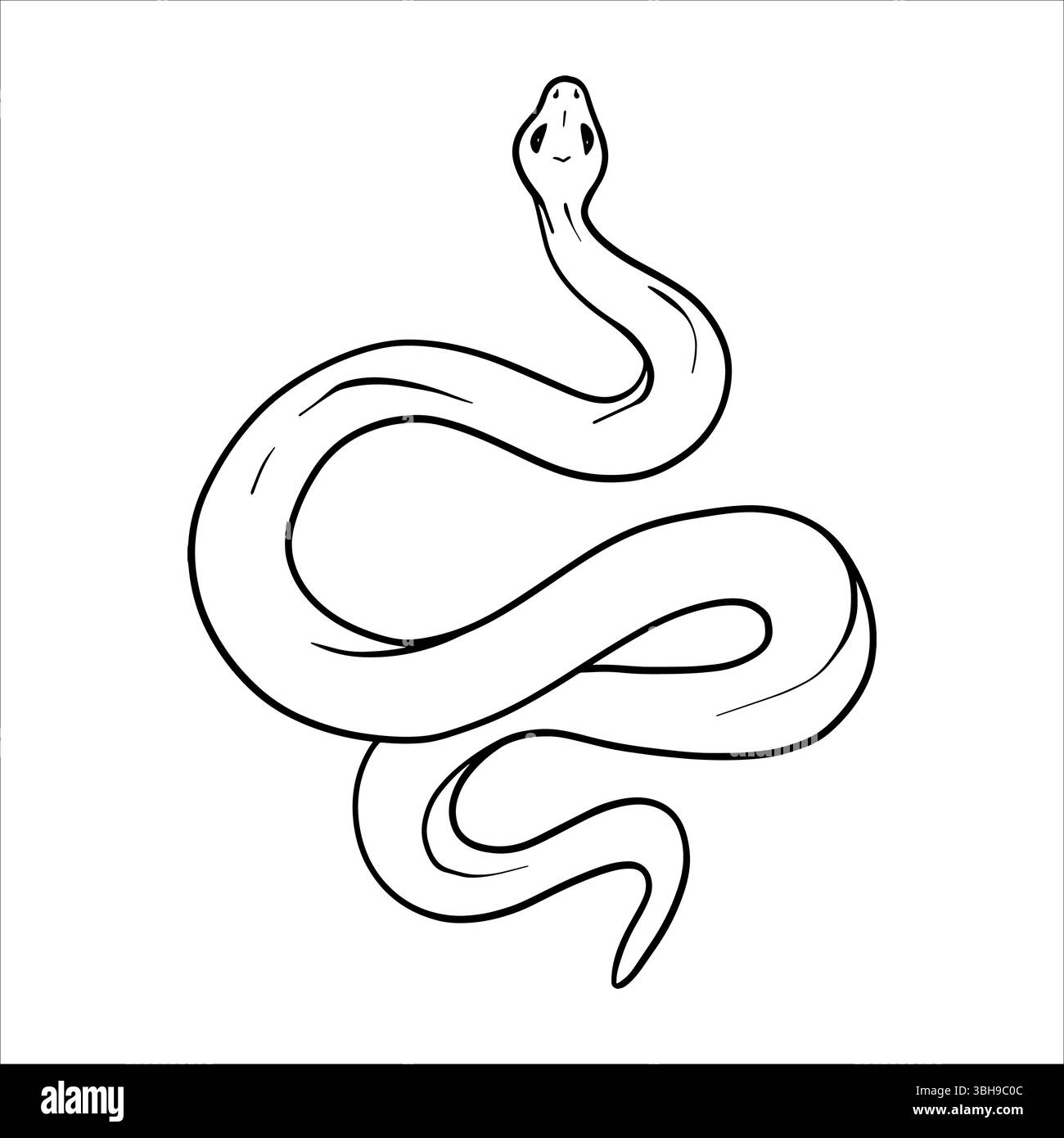 Snake black outline hi-res stock photography and images - Alamy