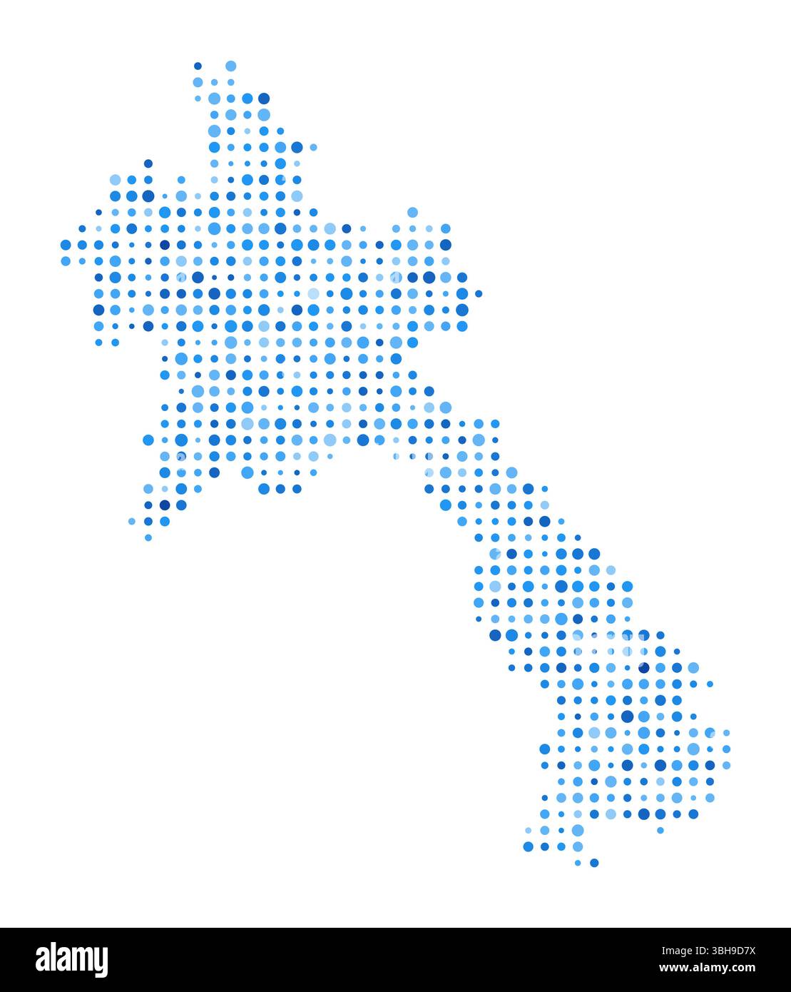 Laos Dot Map. Country Digital Style Shape. Laos vector image. Country ...