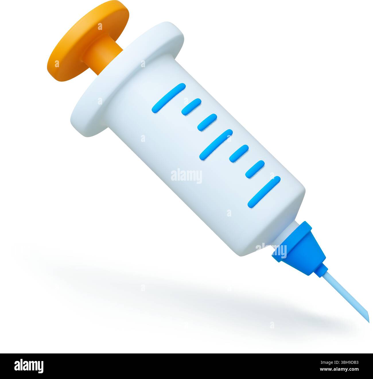 Syringe 3d icon. Medical tool for injection, vaccination equipment ...