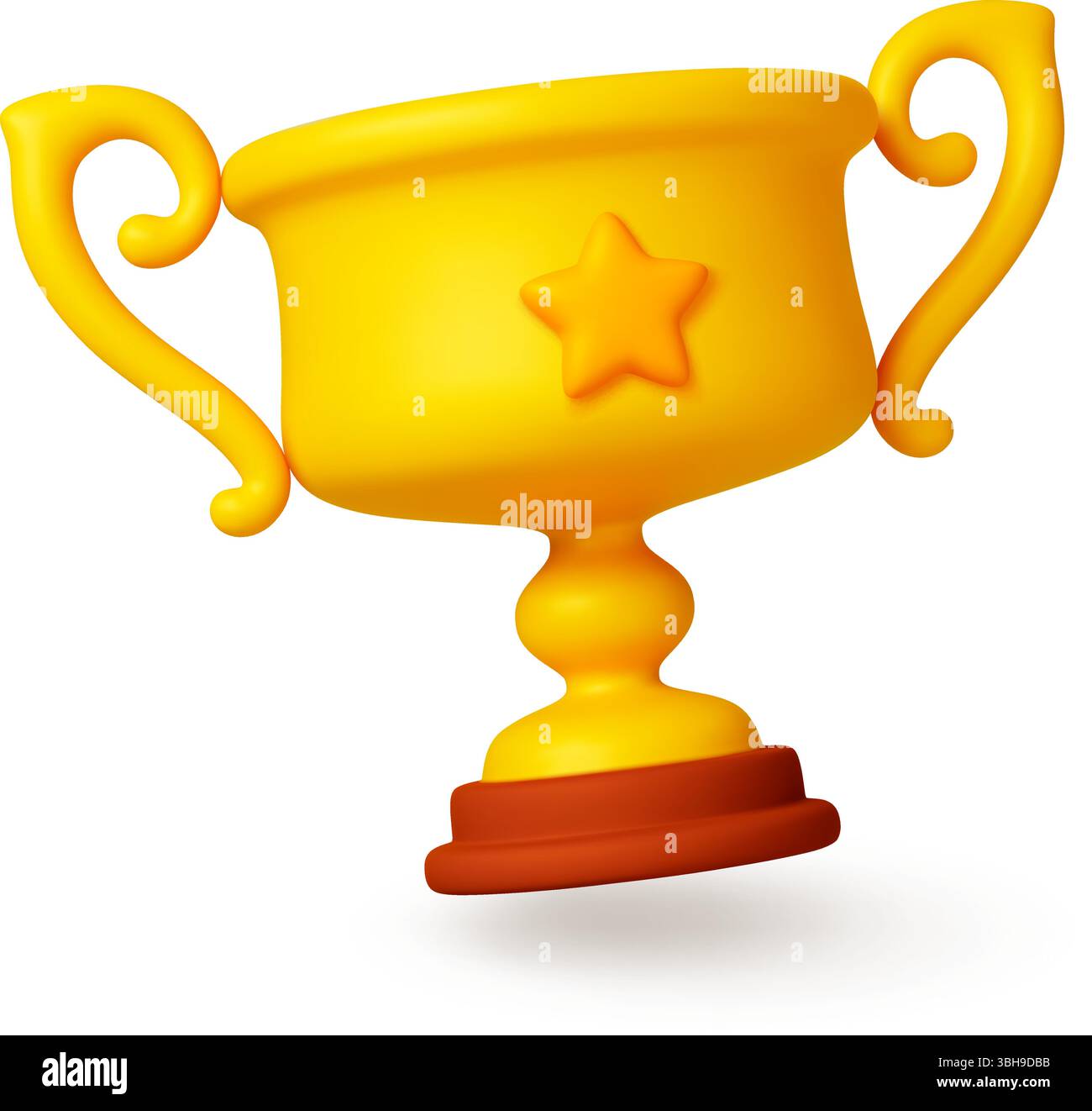 Elegance gold trophy 3d element. Isolated dolden winner cup on stand ...