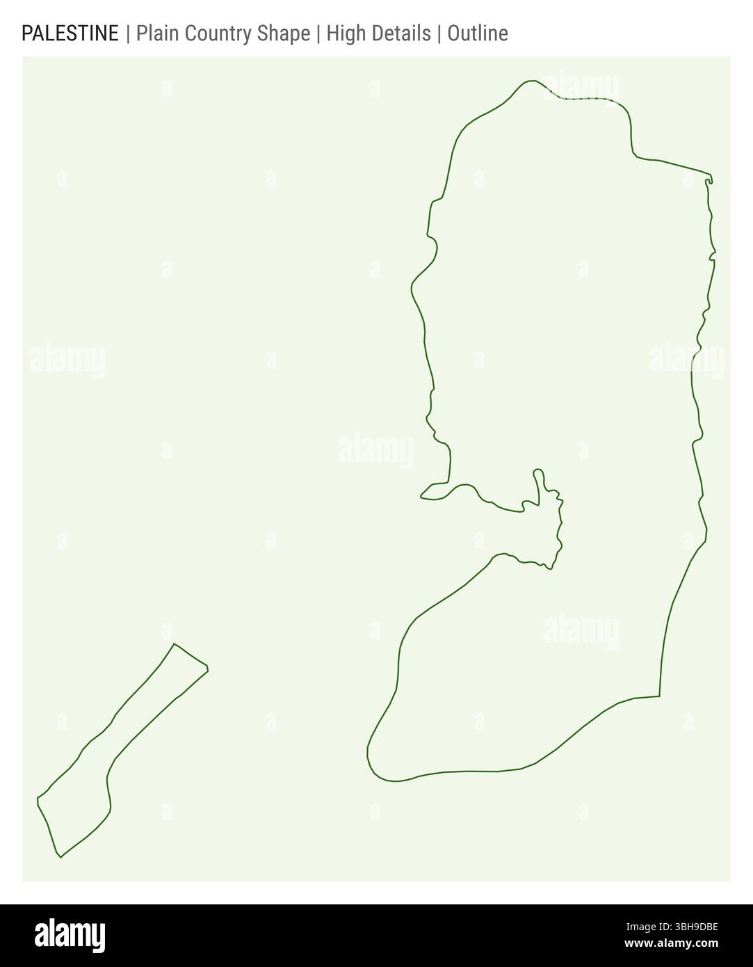 Palestine plain country map. High details. Outline style. Shape of Palestine. Vector ...