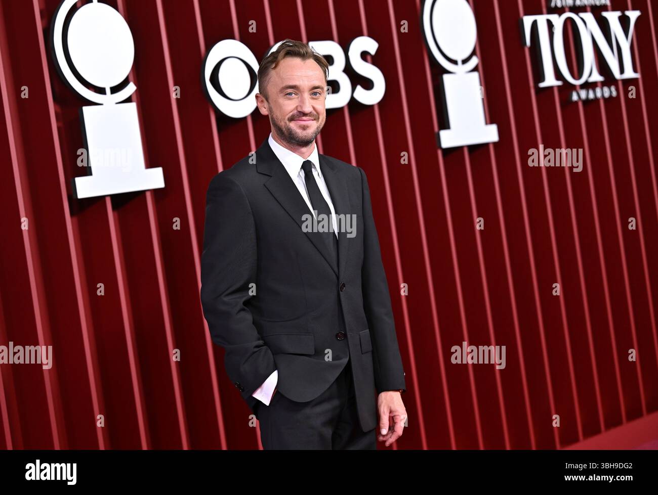 Tom Felton arrives at the 78th Tony Awards on Sunday, June 8, 2025, at ...