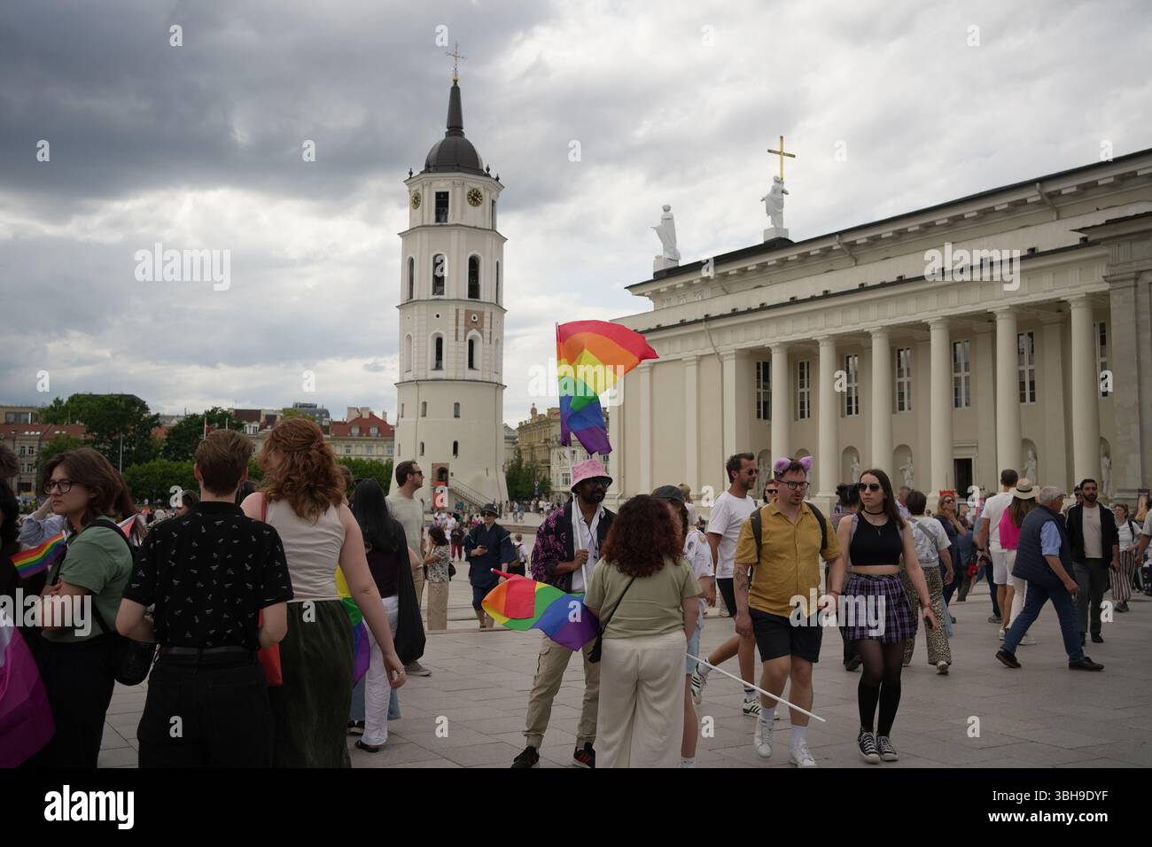Vilnius, Lithuania – June 7th, 2025: Crowd during the Baltic Pride 2025 celebration in the ...