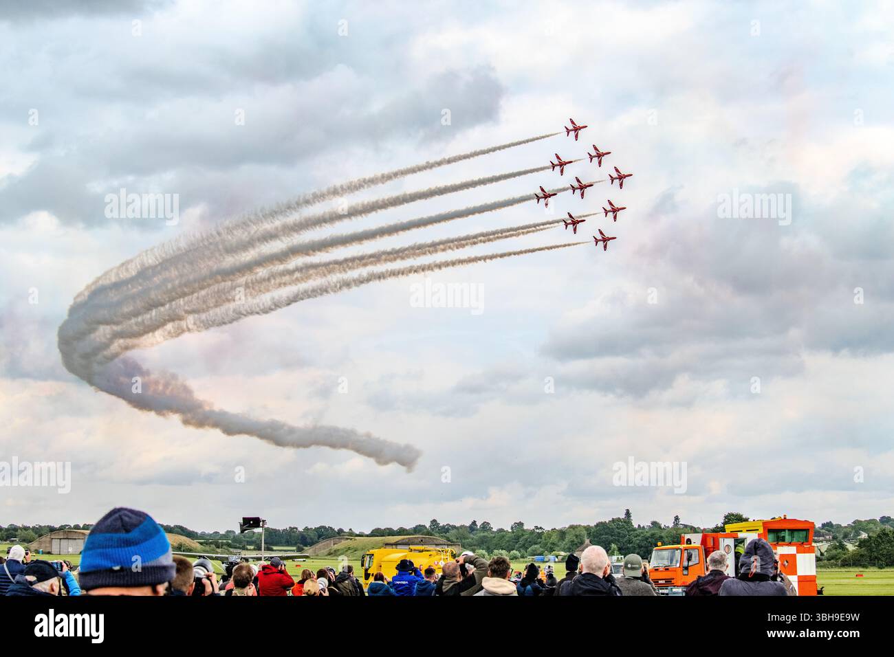 Cosford, UK. 8 June 2025. The Royal Air Force Red Arrows perform at RAF ...