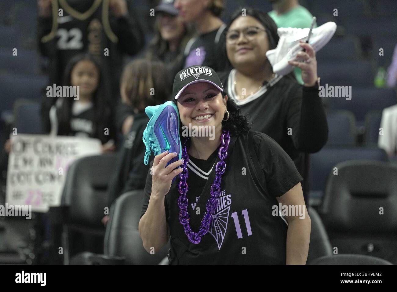 Golden State Valkyries fan during pregame the of WNBA game against the ...