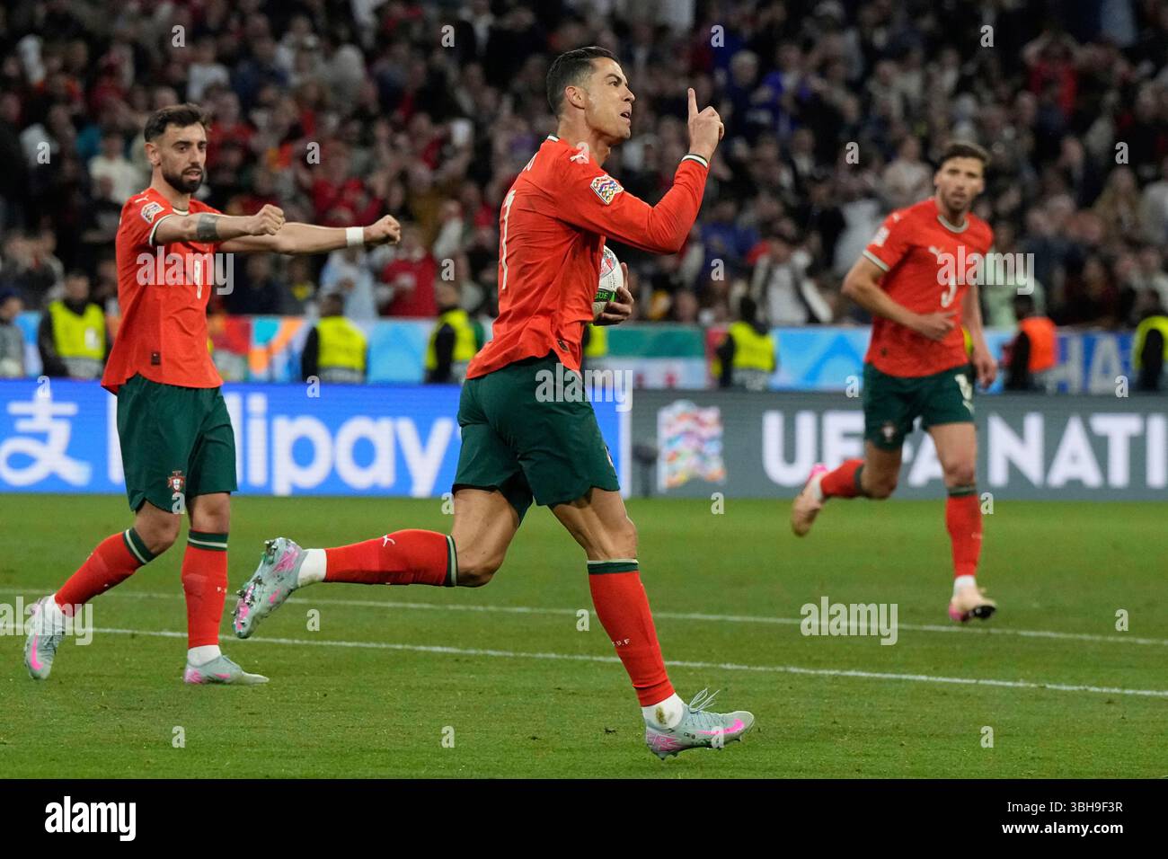 Portugal's Cristiano Ronaldo celebrates scoring his side's 2nd goal ...
