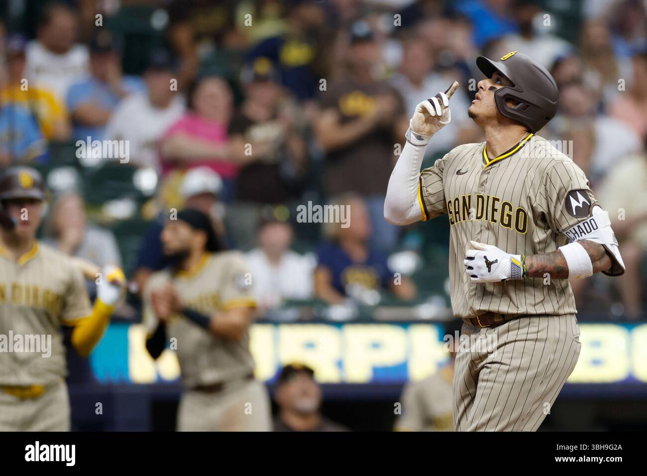 MILWAUKEE, WI - JUNE 08: Manny Machado #13 of the San Diego Padres ...