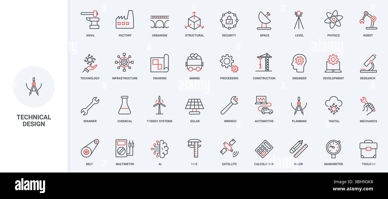 Manufacturing equipment and gears, civil engineering, engineer thinking ...