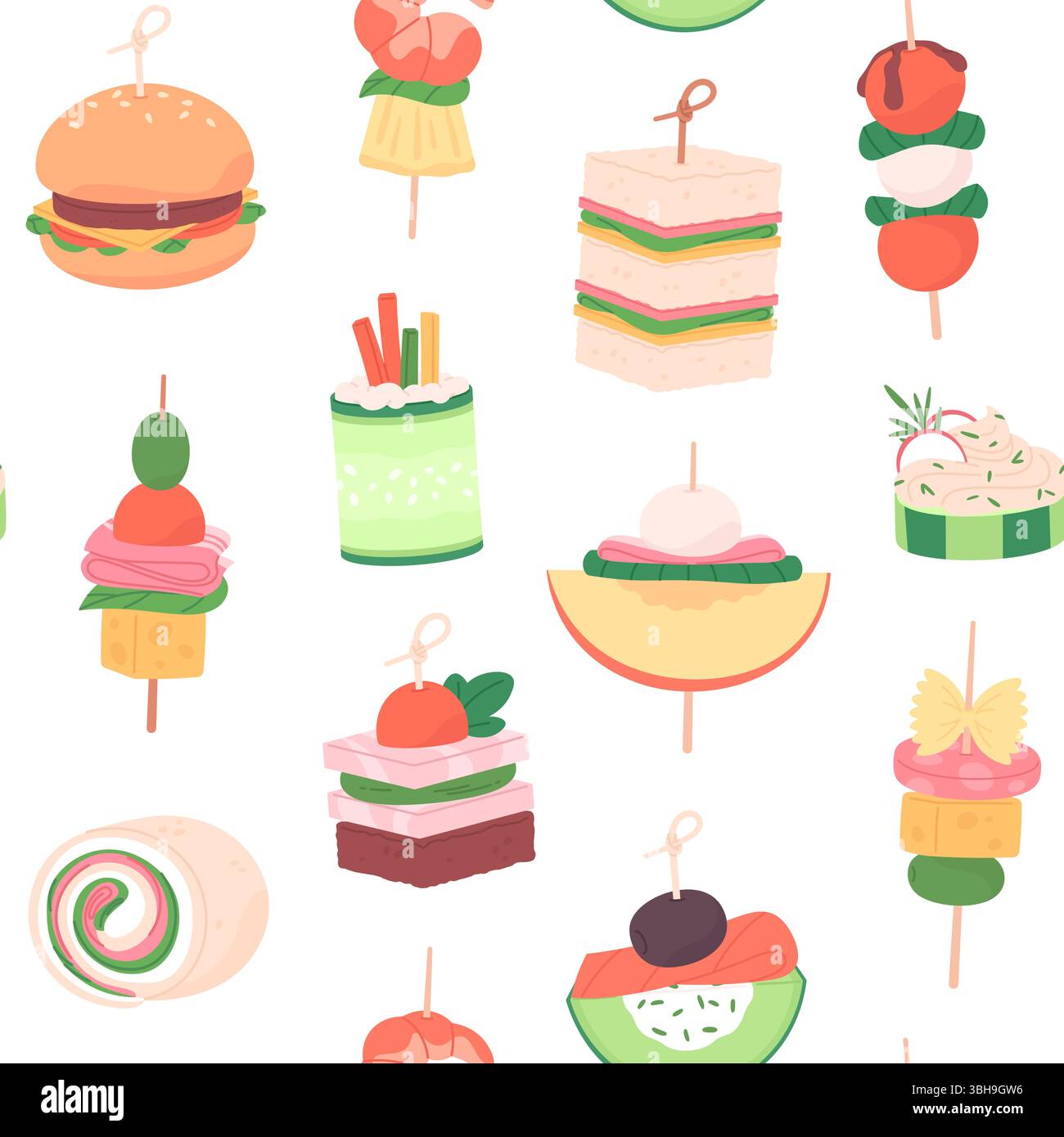 Buffet lunch sandwich roll food Stock Vector Images - Alamy