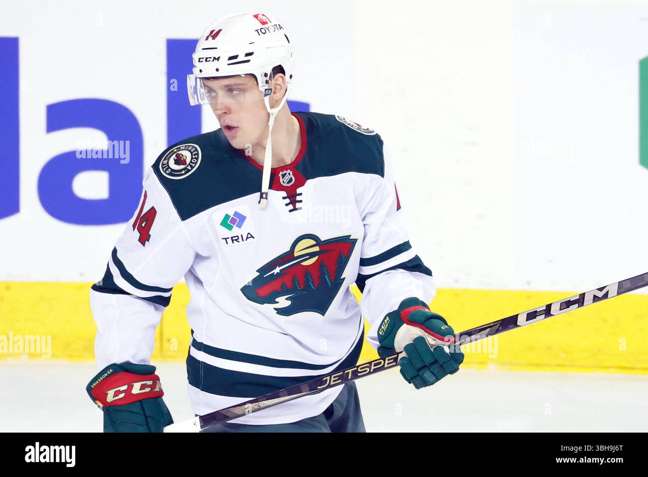Profile photo on Minnesota Wild C Joel Eriksson Ek, from Sweden, during ...