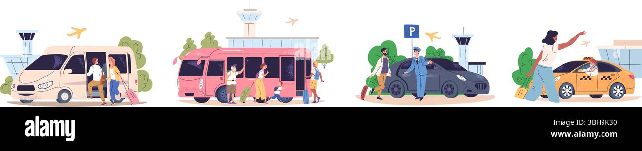 Airport bus taxi traffic Cut Out Stock Images & Pictures - Alamy