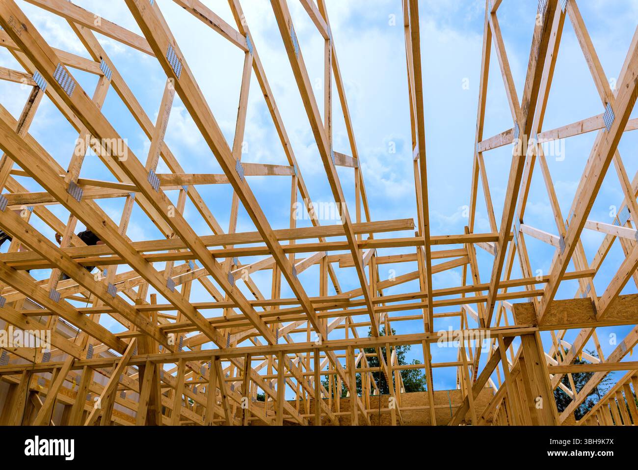 Complex process wooden construction residential hi-res stock ...