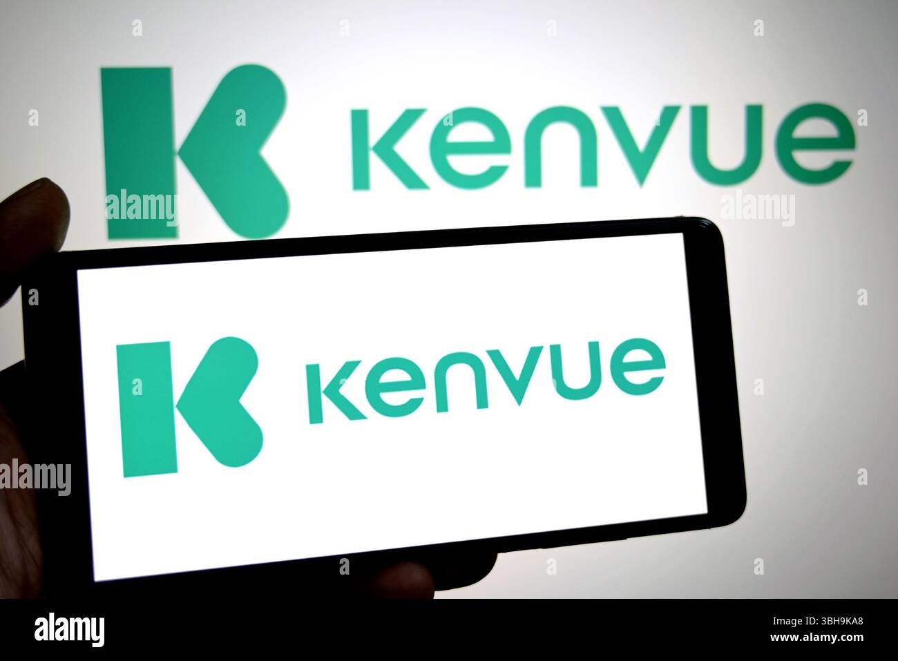 India. 6th June, 2025. In this photo illustration, a Kenvue Logo is seen displayed on a ...