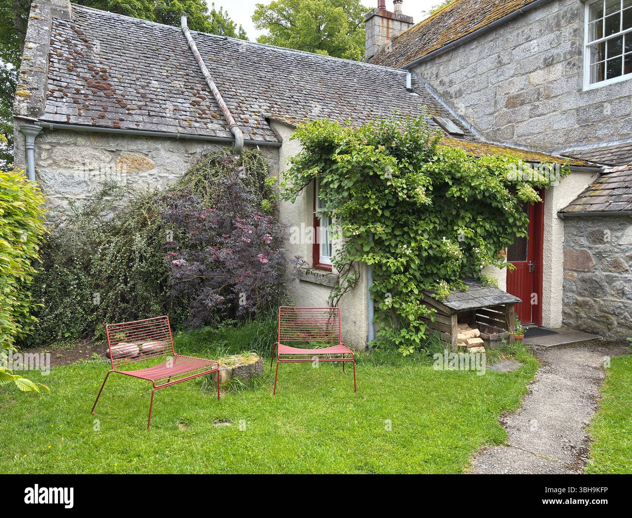 A small rural Highland cottage nestled in the countryside, its ...