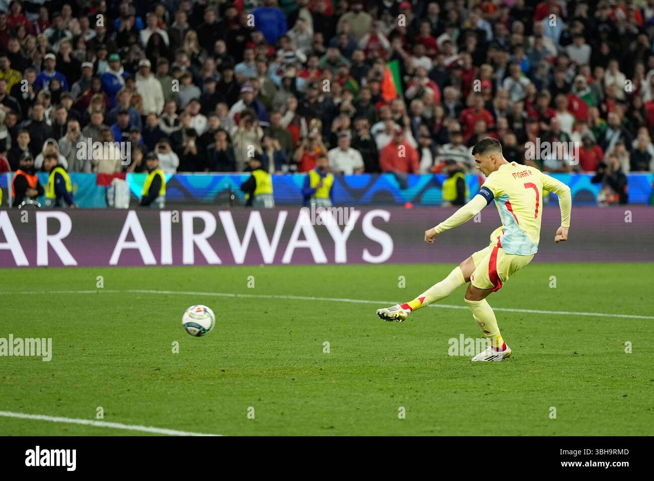 Spain's Alvaro Morata misses in the penalty shootout during the Nations ...