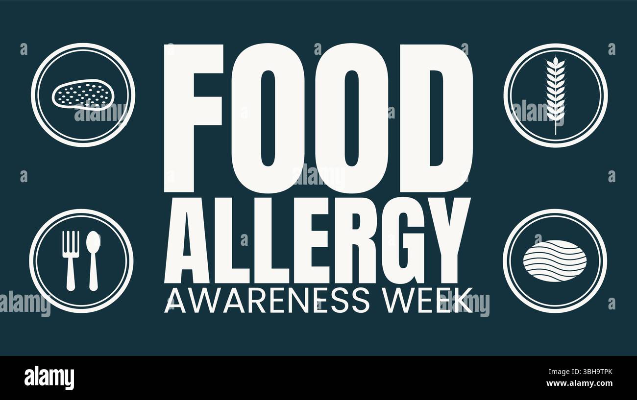 Food Allergy Awareness Week, Stay Safe, Eat Smart Stock Vector Image ...