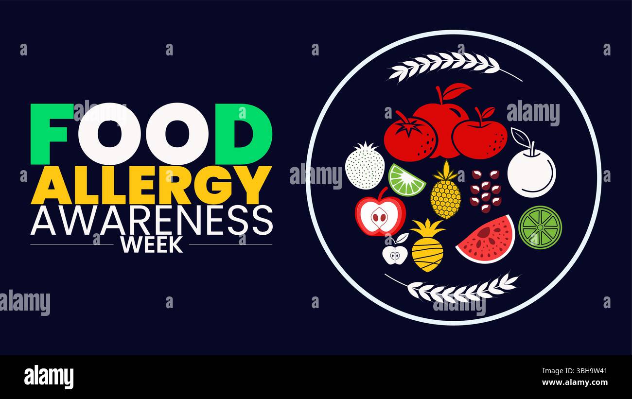 Food Allergy Awareness Week, Stay Safe, Eat Smart Stock Vector Image ...
