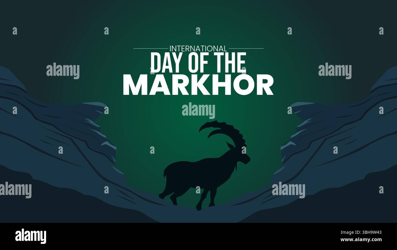 International Day of the Markhor Awareness Poster Stock Vector Image ...