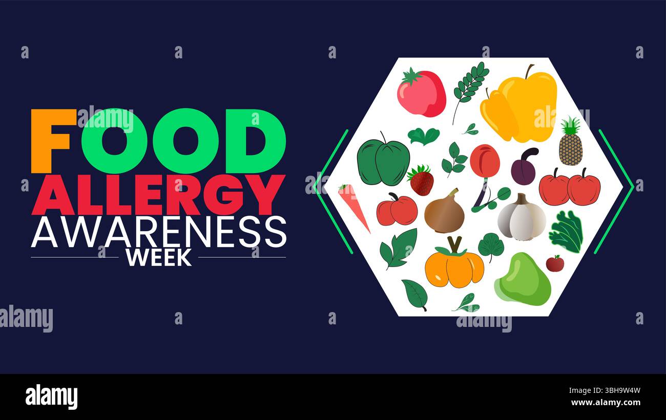 Food Allergy Awareness Week, Stay Safe, Eat Smart Stock Vector Image ...