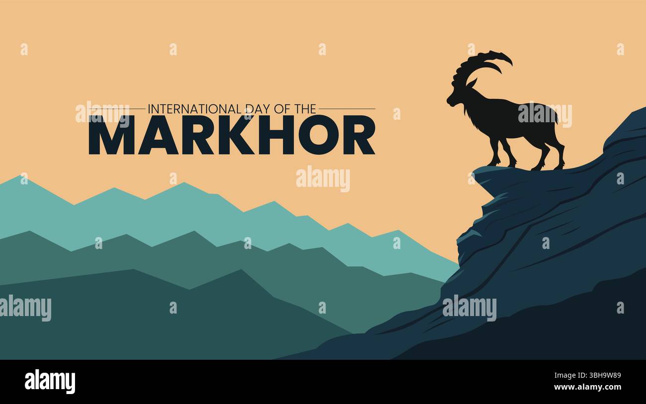 International Day of the Markhor Awareness Poster Stock Vector Image ...