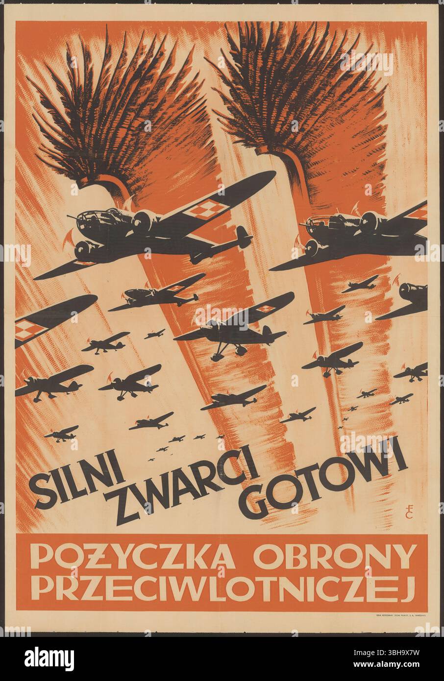 Poster from the WWII war period: "Polish poster promoting air defense ...