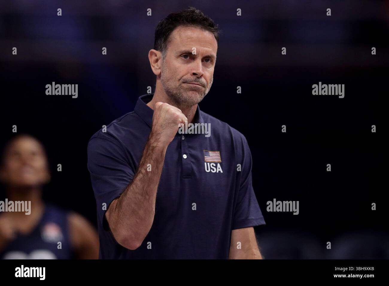 US head coach Erik Sullivan reacts during a Women's Volleyball Nations ...
