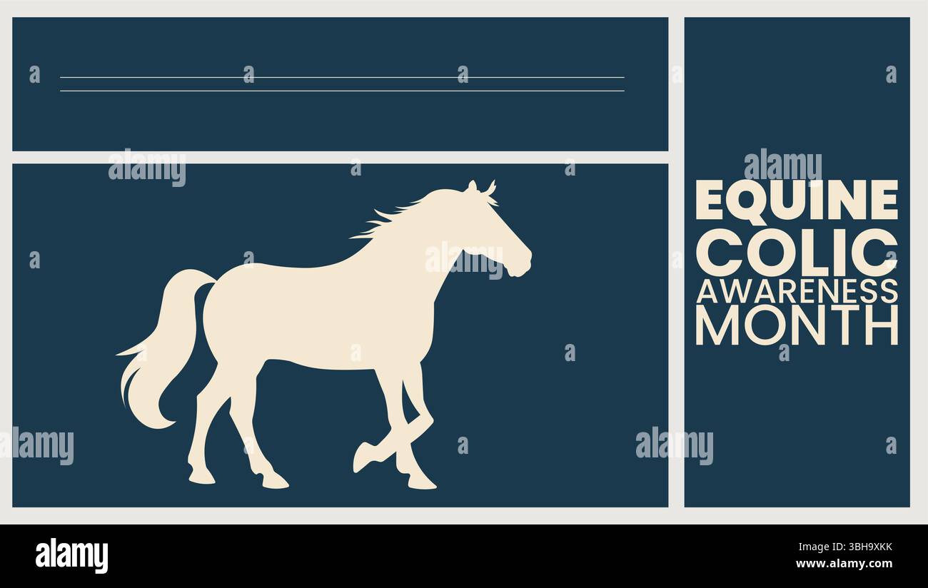 Equine Colic Awareness Month background banner design templet Stock ...