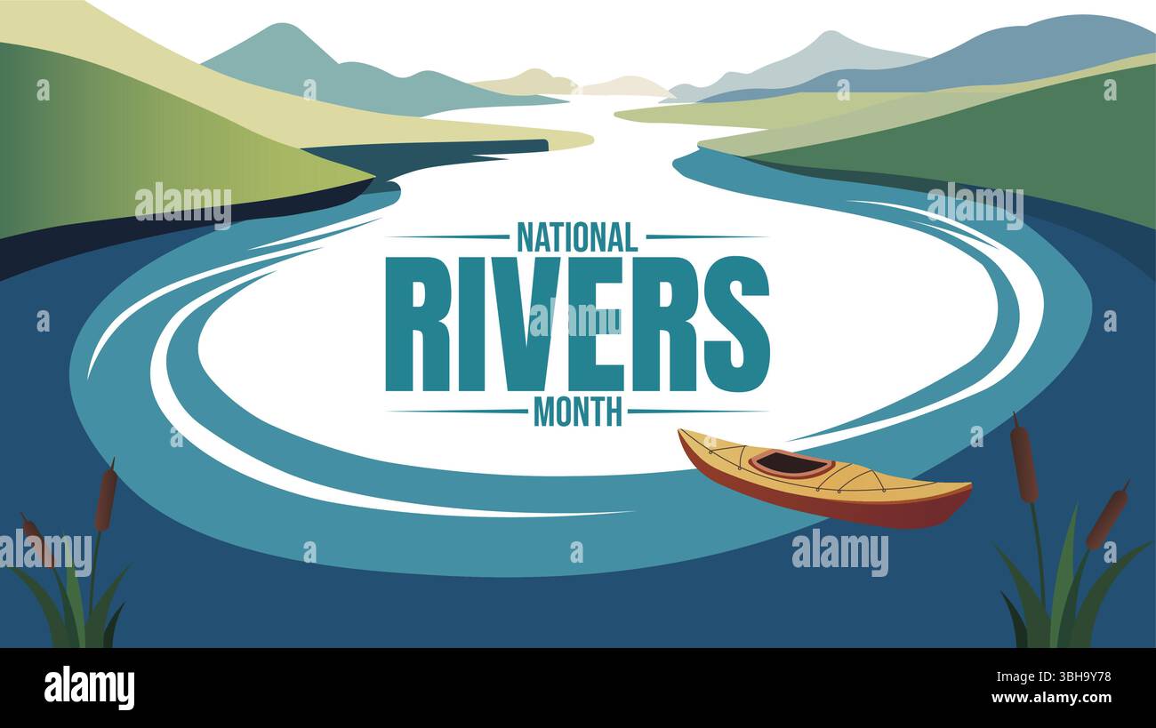 Flow with Purpose, Celebrating National Rivers Month design templet for ...
