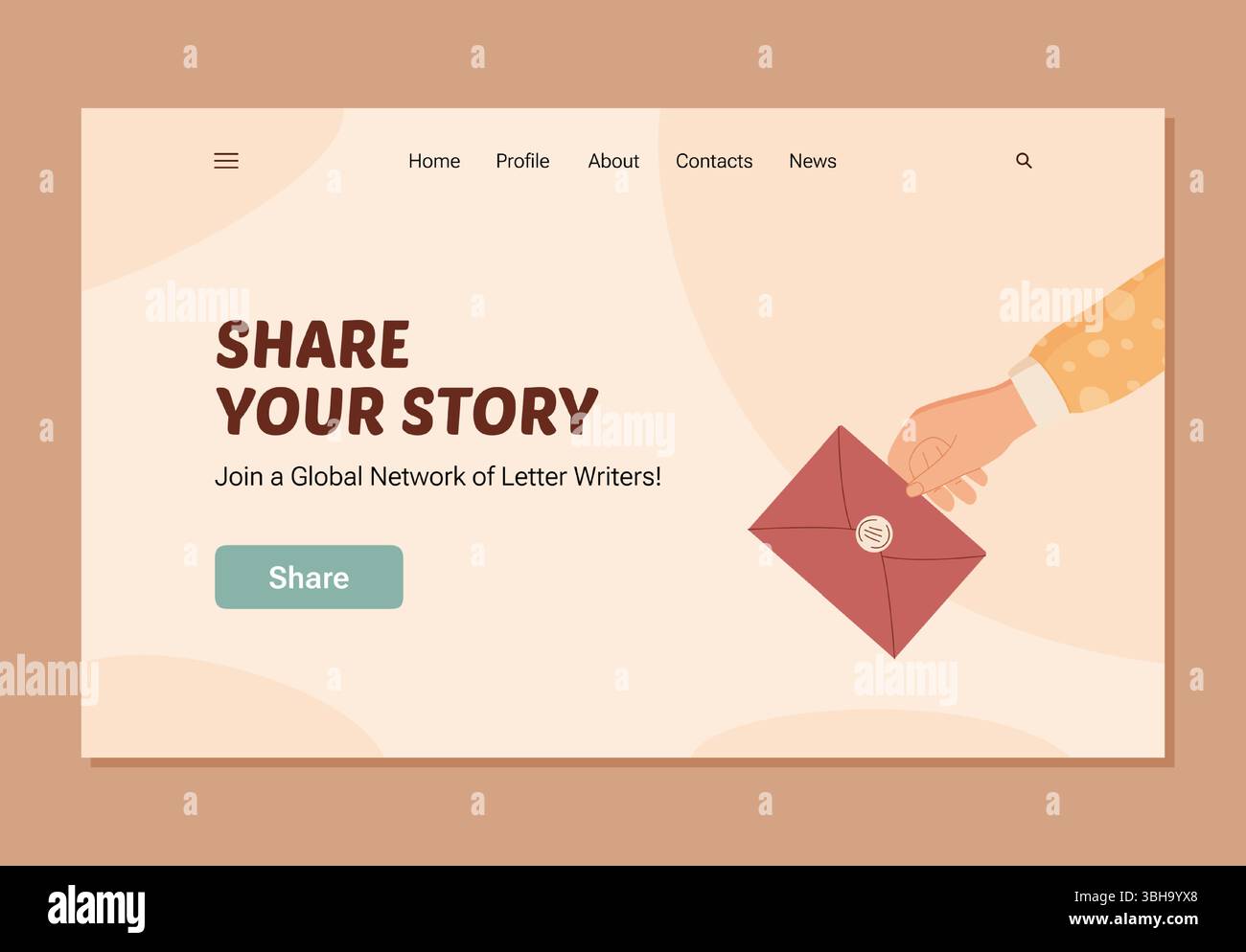 Mail envelope on hand Stock Vector Images - Alamy