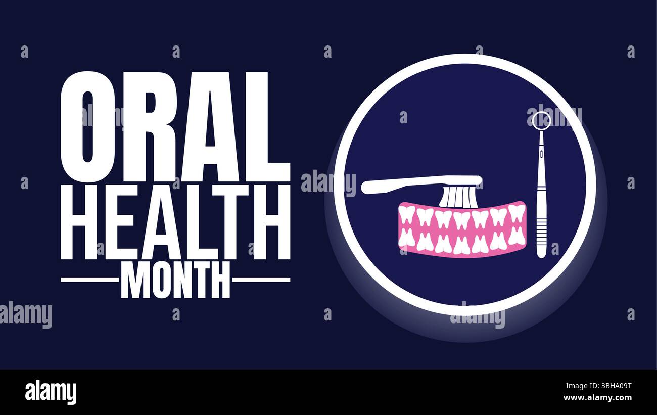 Smile Bright, Celebrating Oral Health Month design templet Stock Vector ...