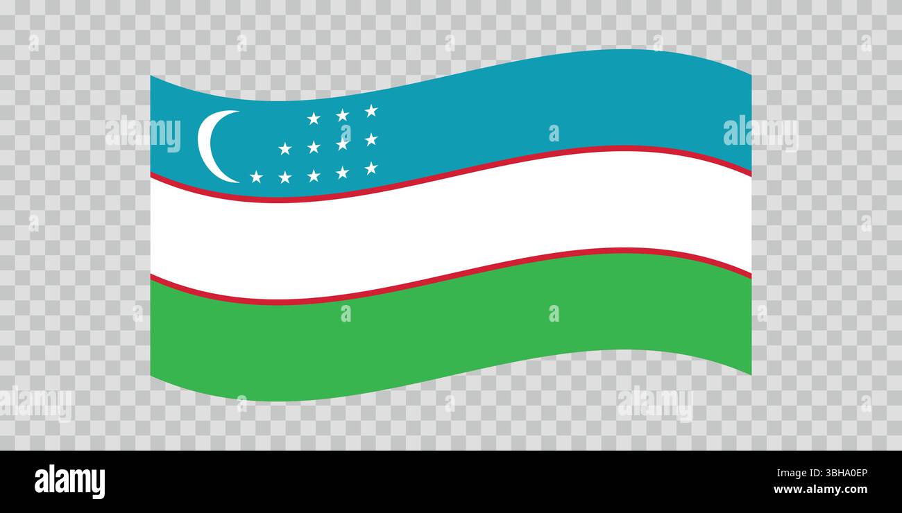 Flag of Uzbekistan. Uzbek national symbol in official colors. Template ...