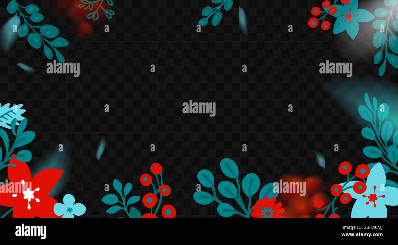A Lively Colorful Floral Border Design Featuring a Transparent ...