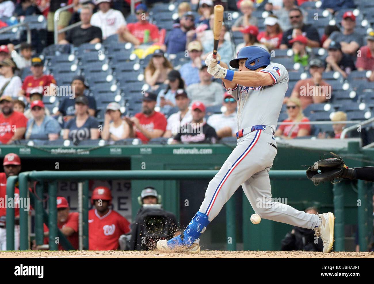 WASHINGTON, DC - JUNE 08: Texas Rangers right fielder Sam Haggerty (0 ...