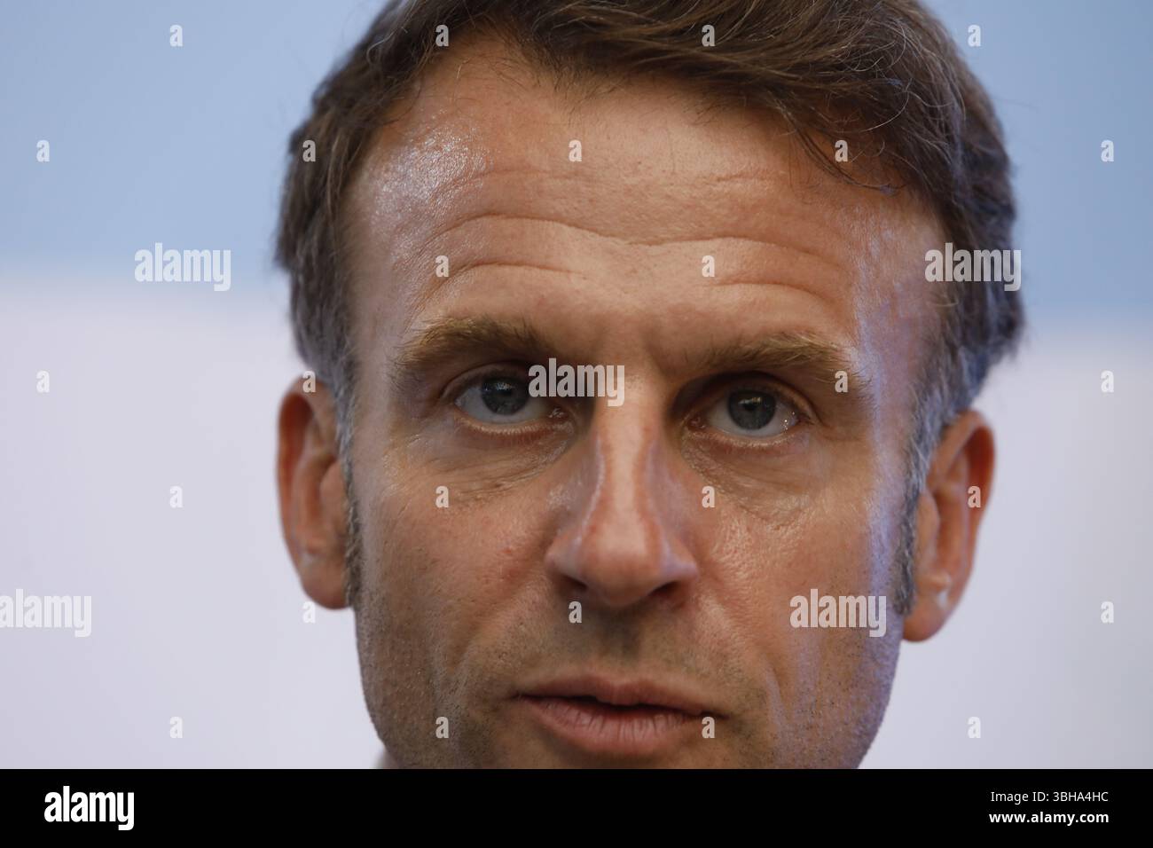 Nice, France. 08th June, 2025. France's President Emmanuel Macron ...