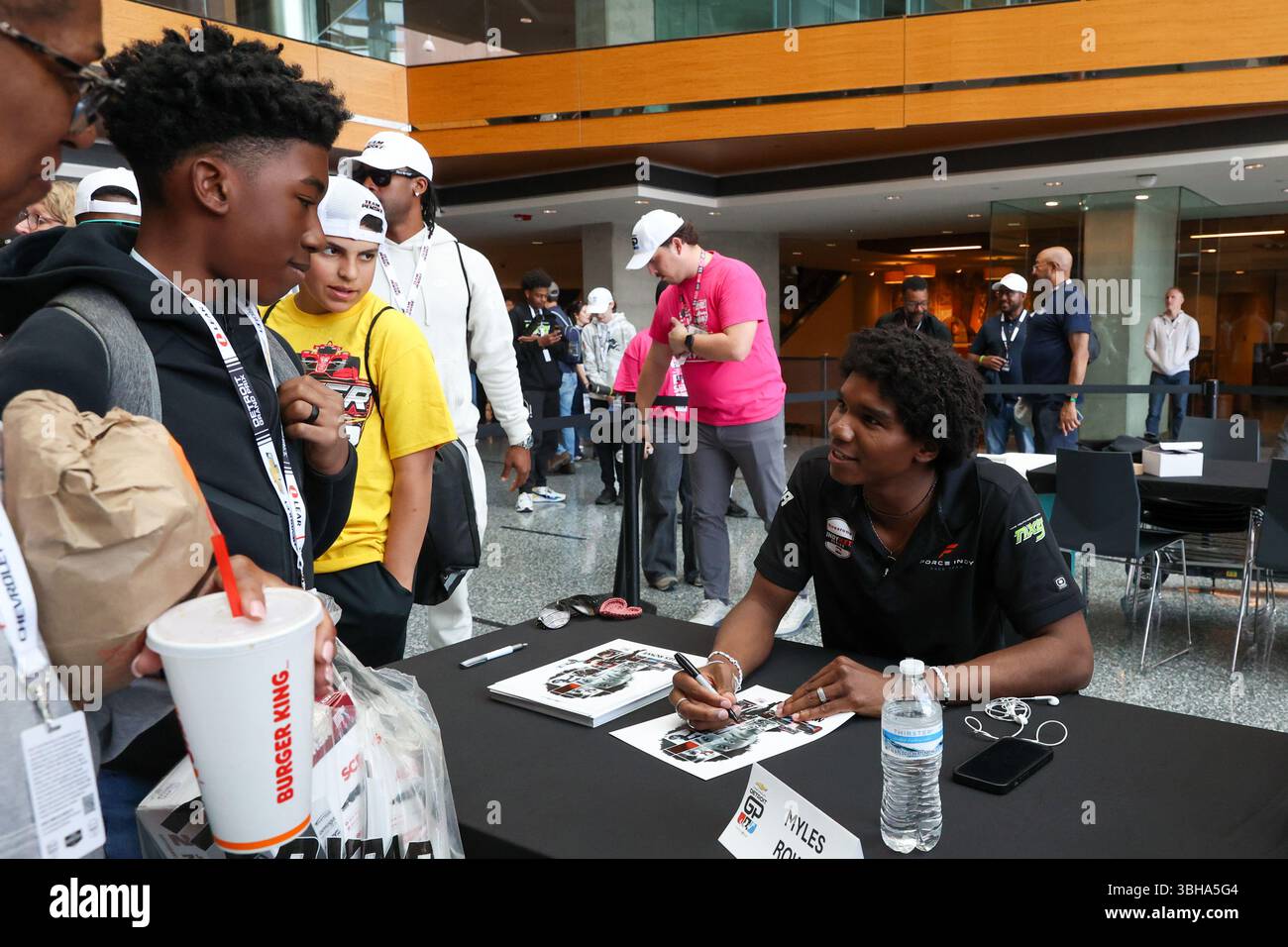 May 31st, 2025: Abel Motorsports driver Myles Rowe (99) signs during ...