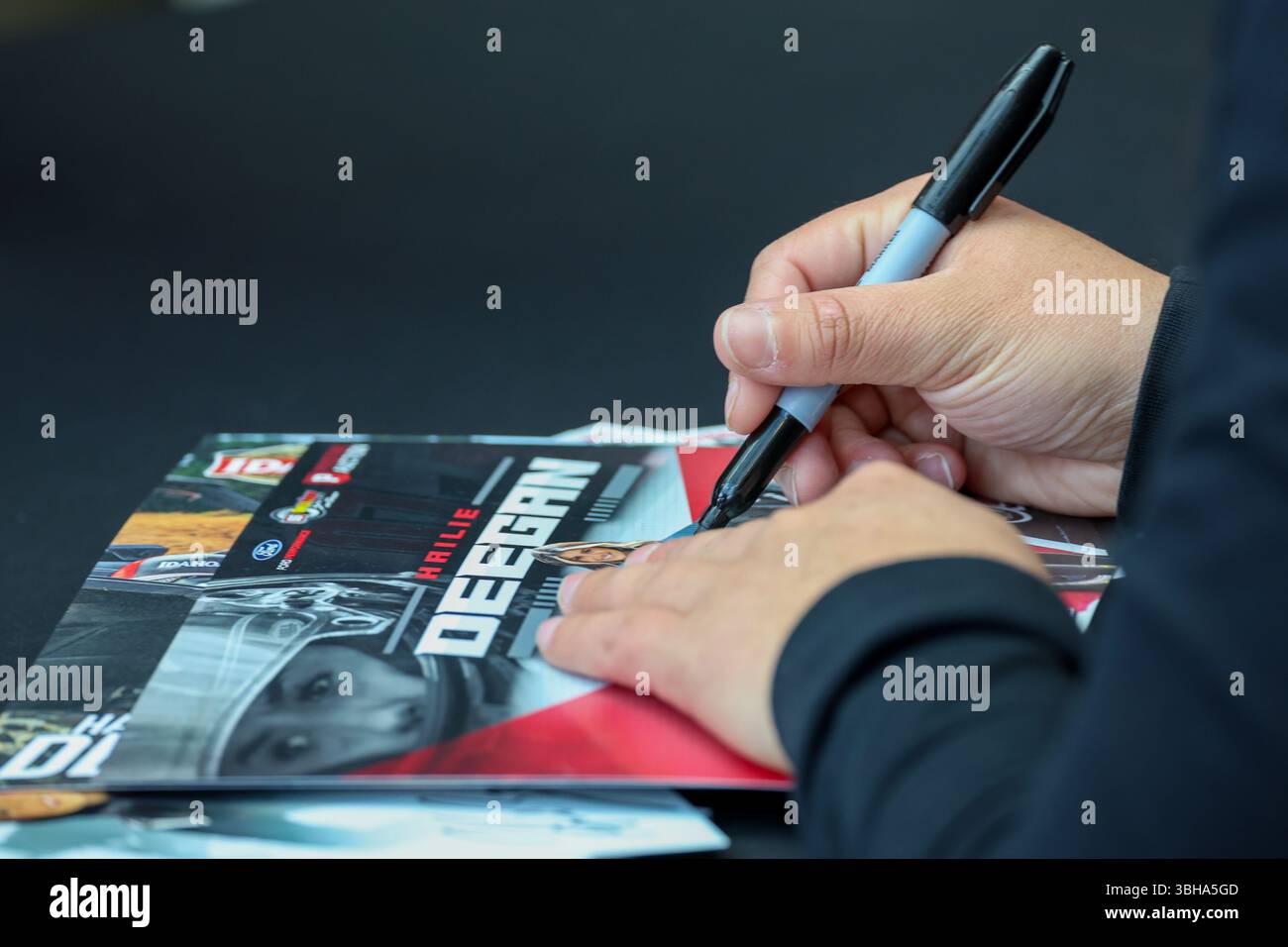 May 31st, 2025: HMD Motorsports driver Hailie Deegan (38) signs during ...