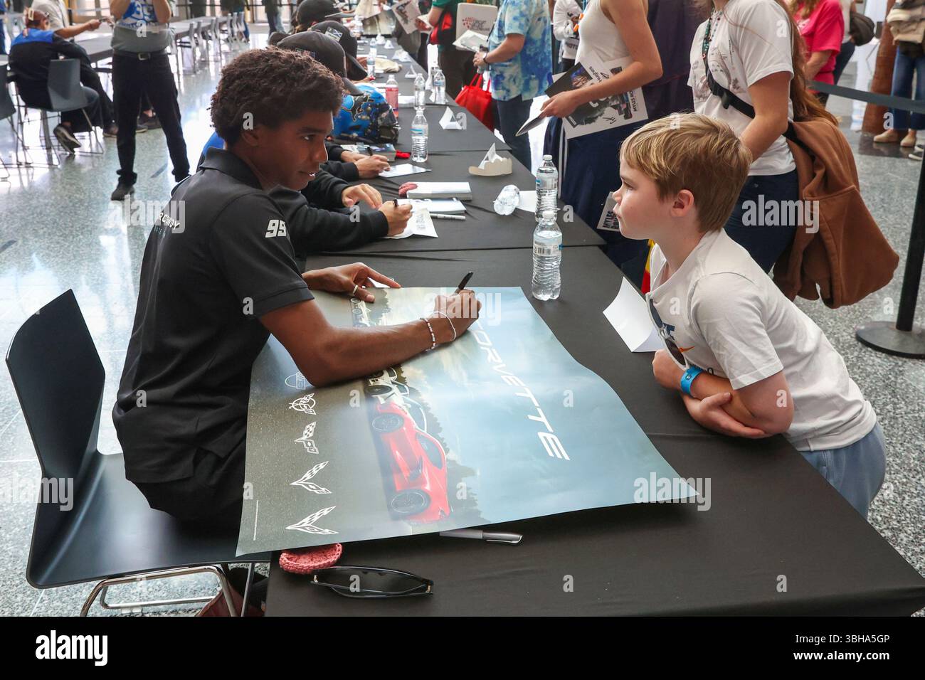 May 31st, 2025: Abel Motorsports driver Myles Rowe (99) signs during ...