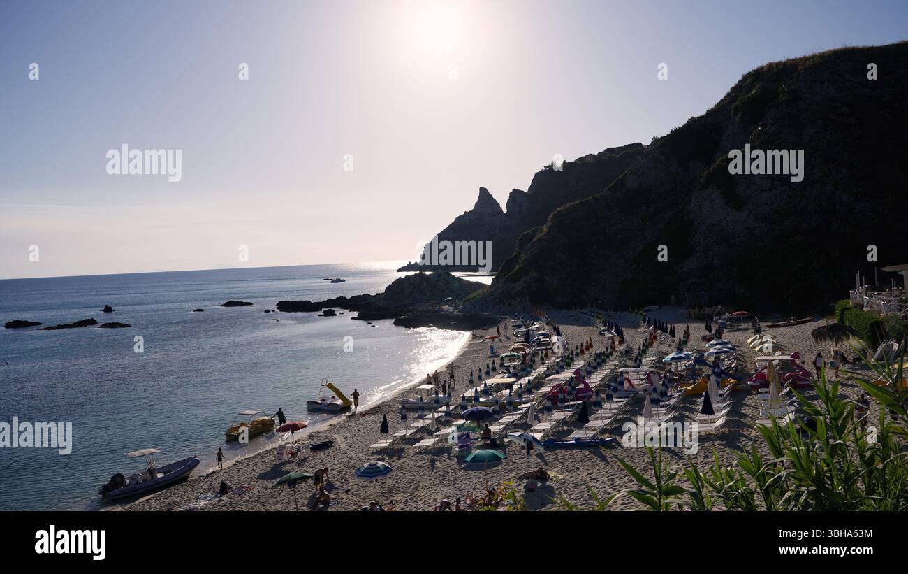 CAPO VATICANO, ITALY - JUNE 2, 2025 - Tourists enjoying summer ...