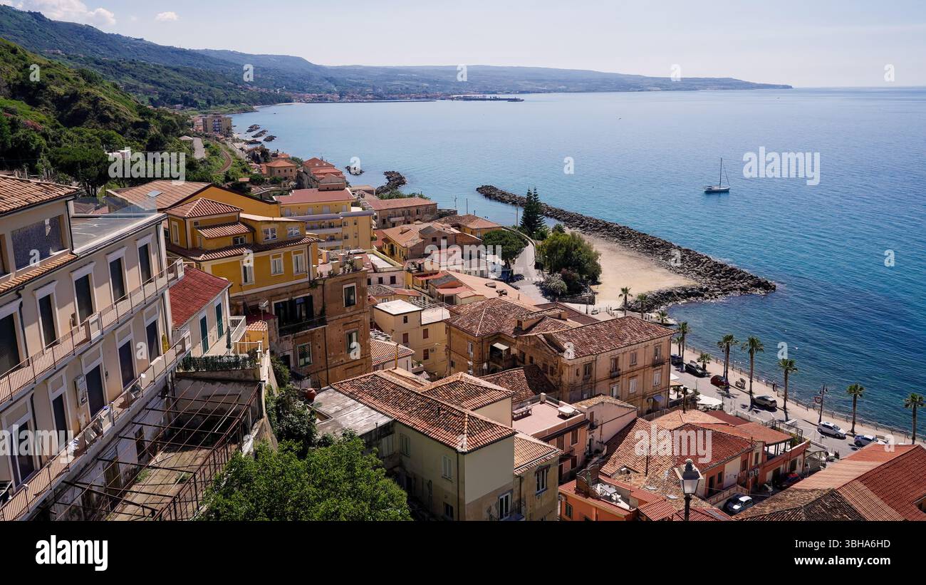 PIZZO, ITALY - JUNE 3, 2025 - Aerial view of Pizzo Calabro, a charming ...
