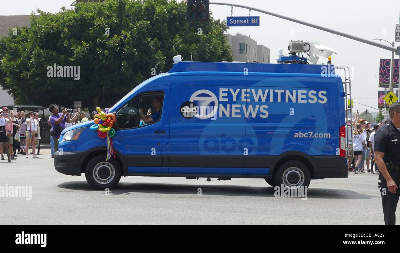 Los Angeles, California, USA 8th June 2025 ABC 7 Eyewitness News Truck ...