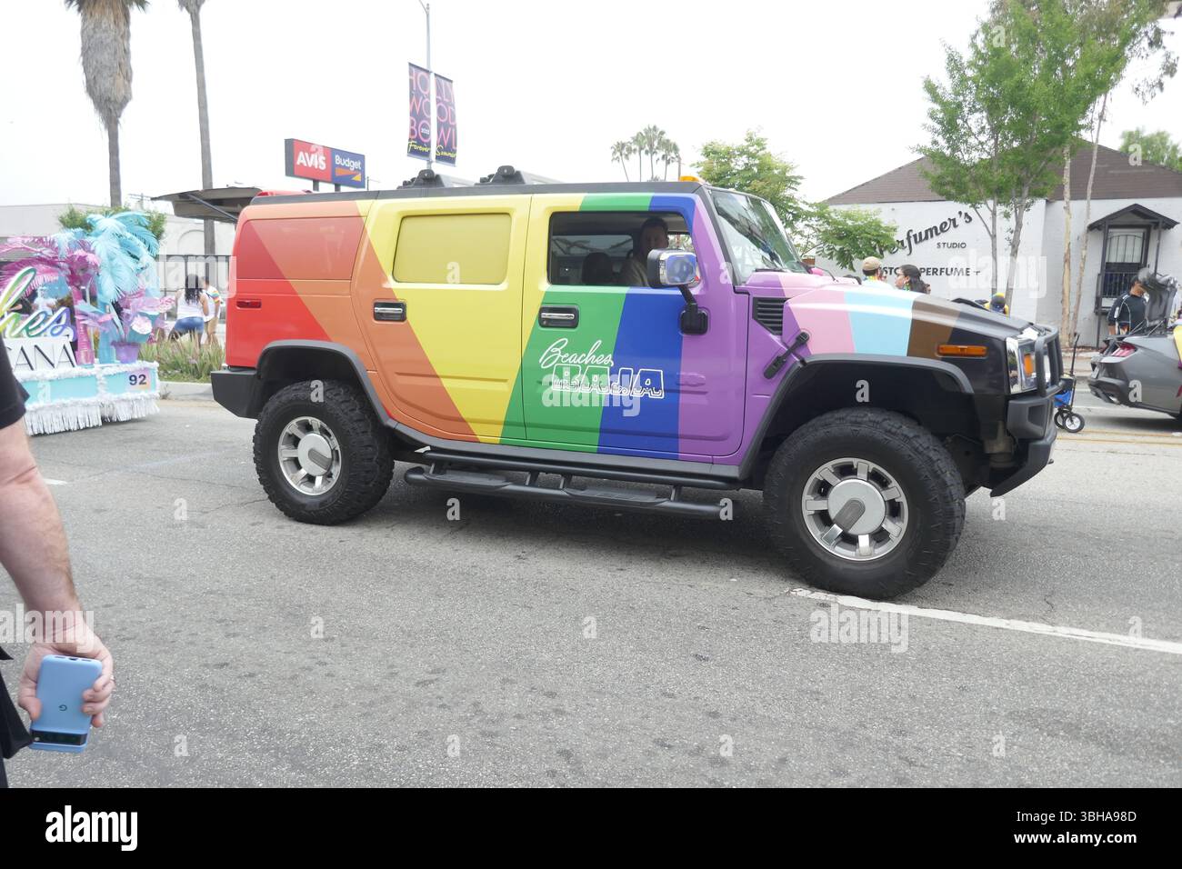 Los Angeles, California, USA 8th June 2025 Beaches Baja Car in LA Pride Parade on June 8, 2025 ...