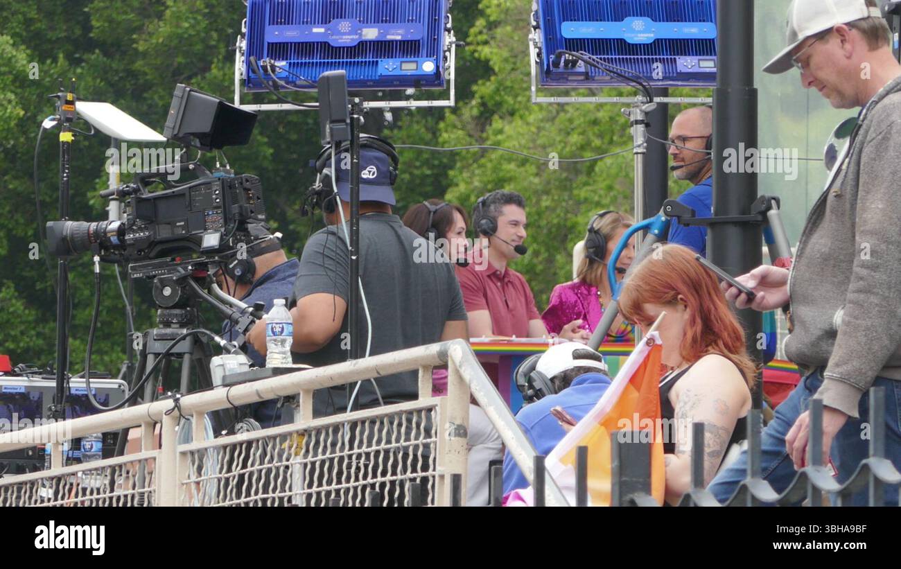 Los Angeles, California, USA 8th June 2025 Journalist Bio Benitez hosting LA Pride Parade on ...