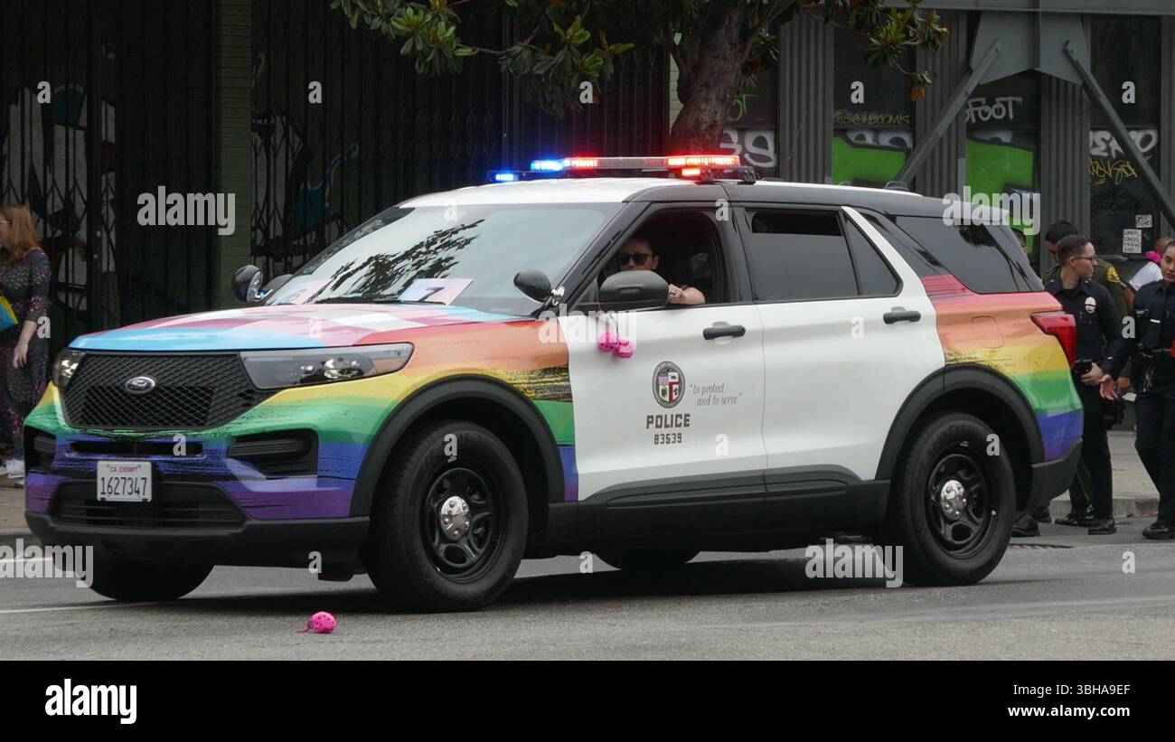 Los Angeles, California, USA 8th June 2025 Los Angeles Police Department at LA Pride Parade on ...